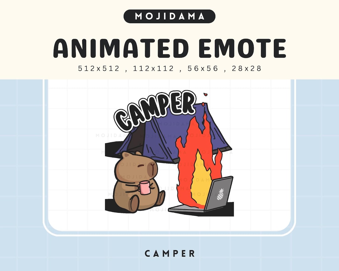 Capybara Camper Animated Emote: I'm Fine Funny Chibi (digital Download ...