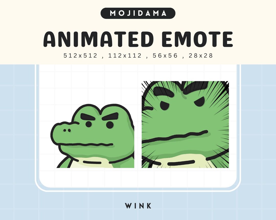 Crocodile Twitch Emotes Animated Serious Face Wink Funny Animation Cute ...