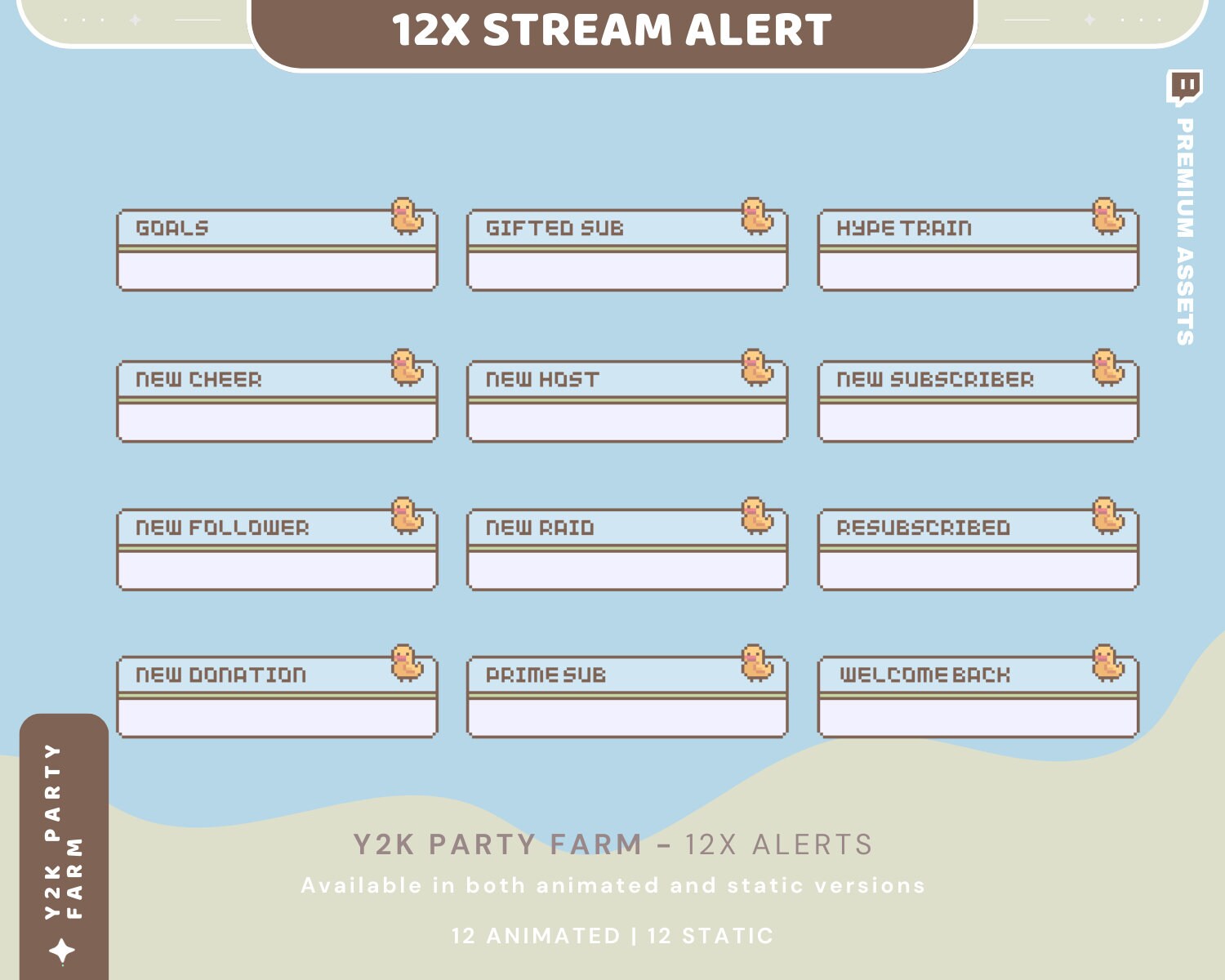 Duck Twitch Alert Stream Overlay Yellow Bird Cute Animal Animation ...