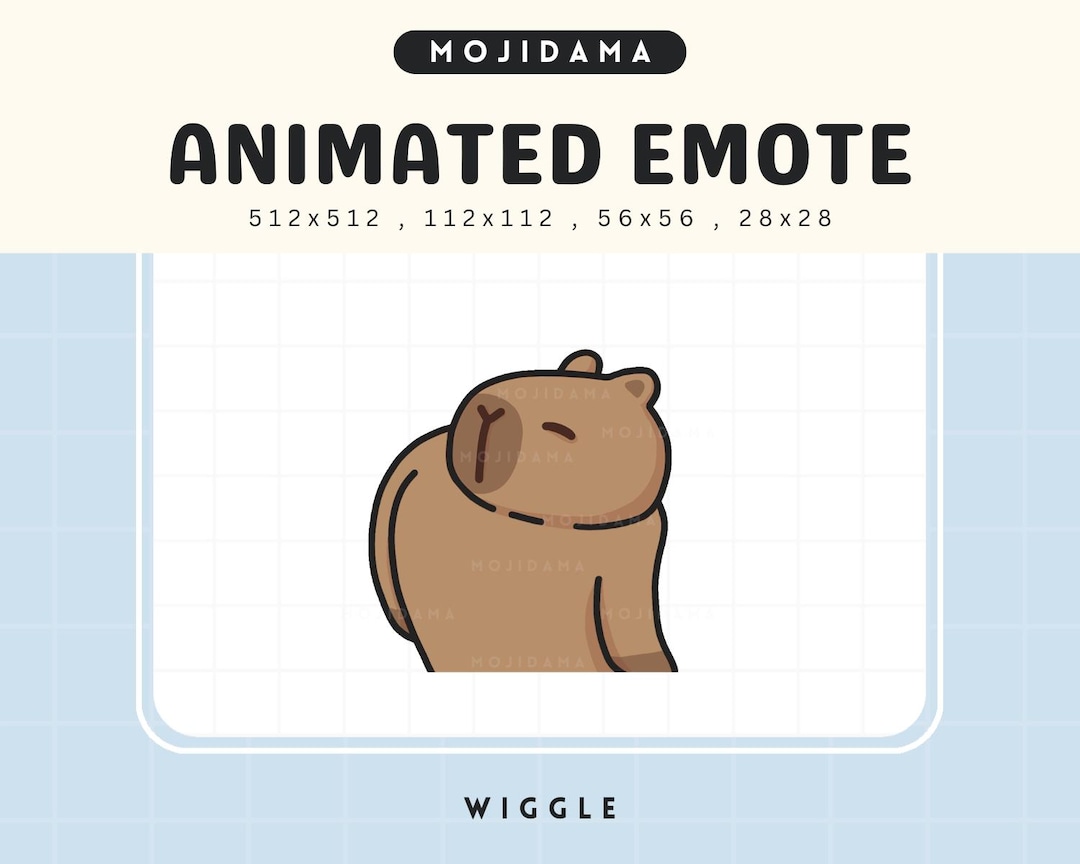 Capybara Twitch Emotes Animation Wiggle Cute Chibi Animated Capy Bara ...