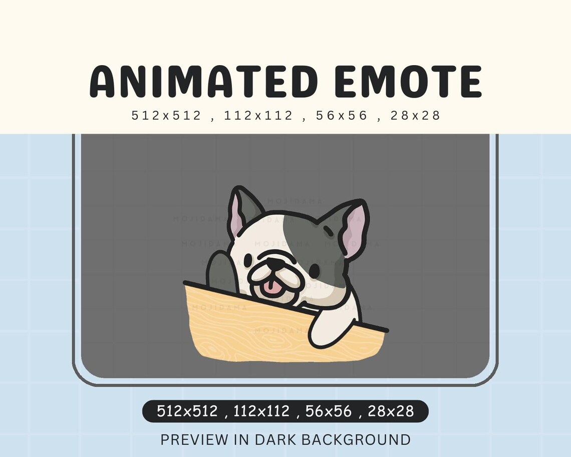 French Bulldog Bongo Emotes: Chibi Twitch Animation (digital Download ...