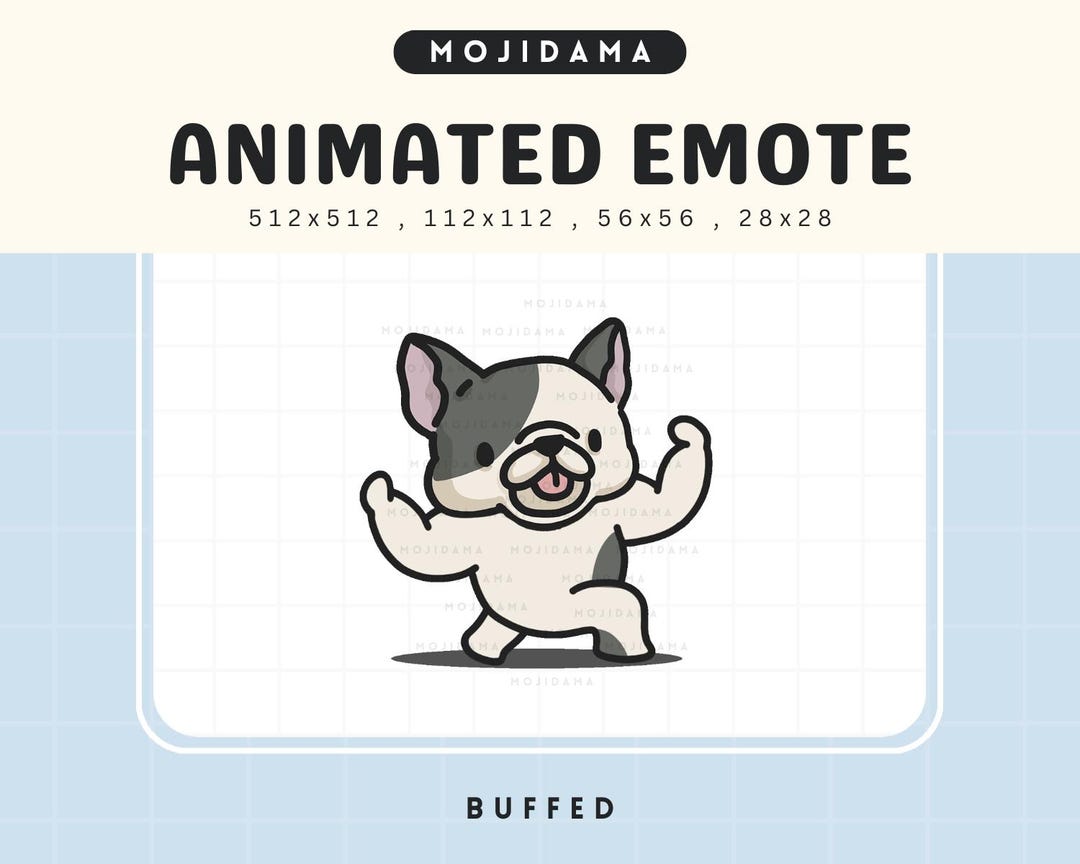 Animated Buff French Bulldog Emote: Gym Dog Twitch/discord/youtube ...
