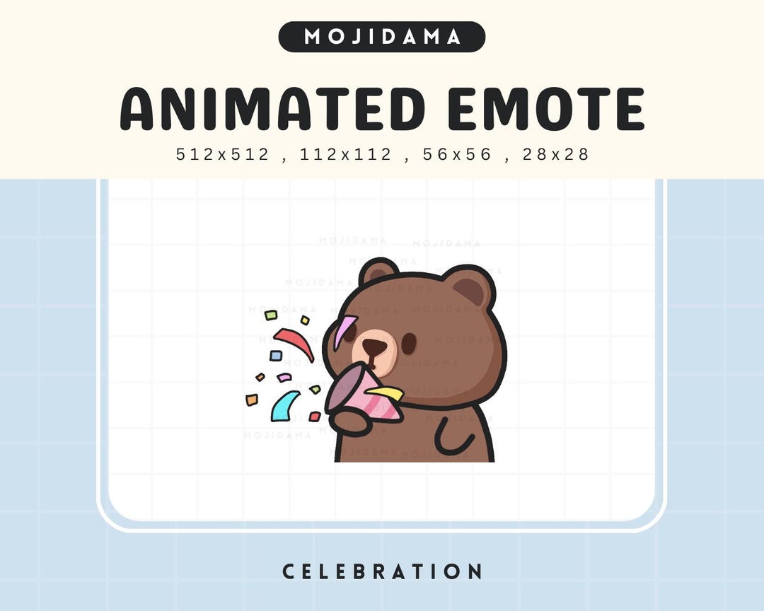 Bear Confetti Emotes Congrats Twitch Animated Celebrate Gg Happy Emote ...