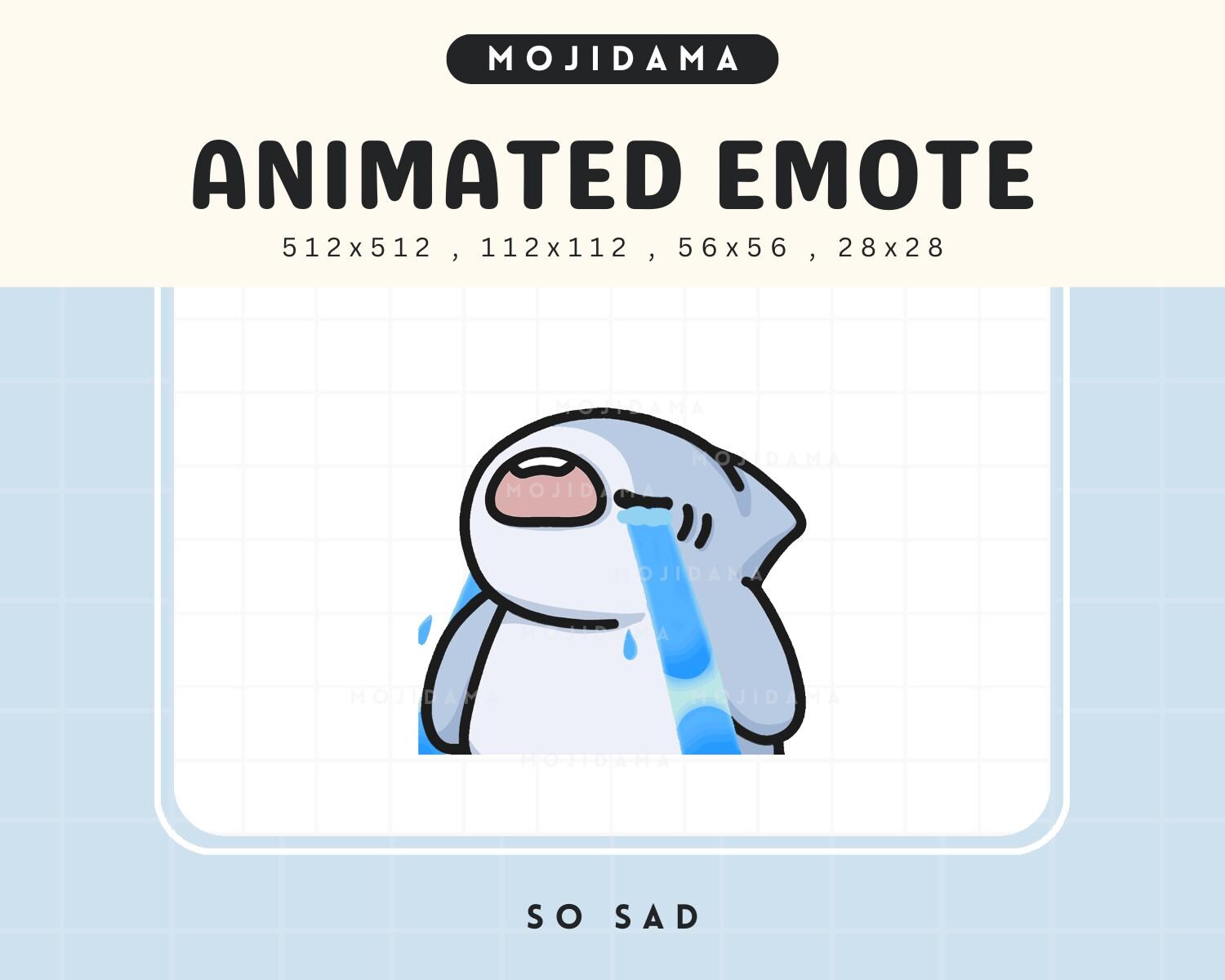 Sad Shark Emotes Animated Twitch Stream Animation Cute Chibi Cry Sharks ...