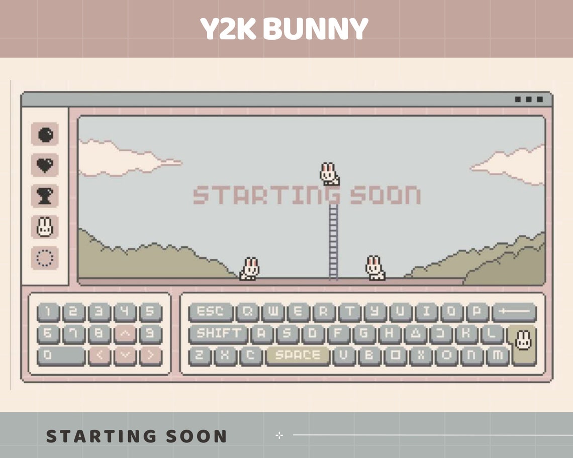 Lofi Twitch Screen Animation Y2K Bunny Animated Stream Screens Rabbit ...