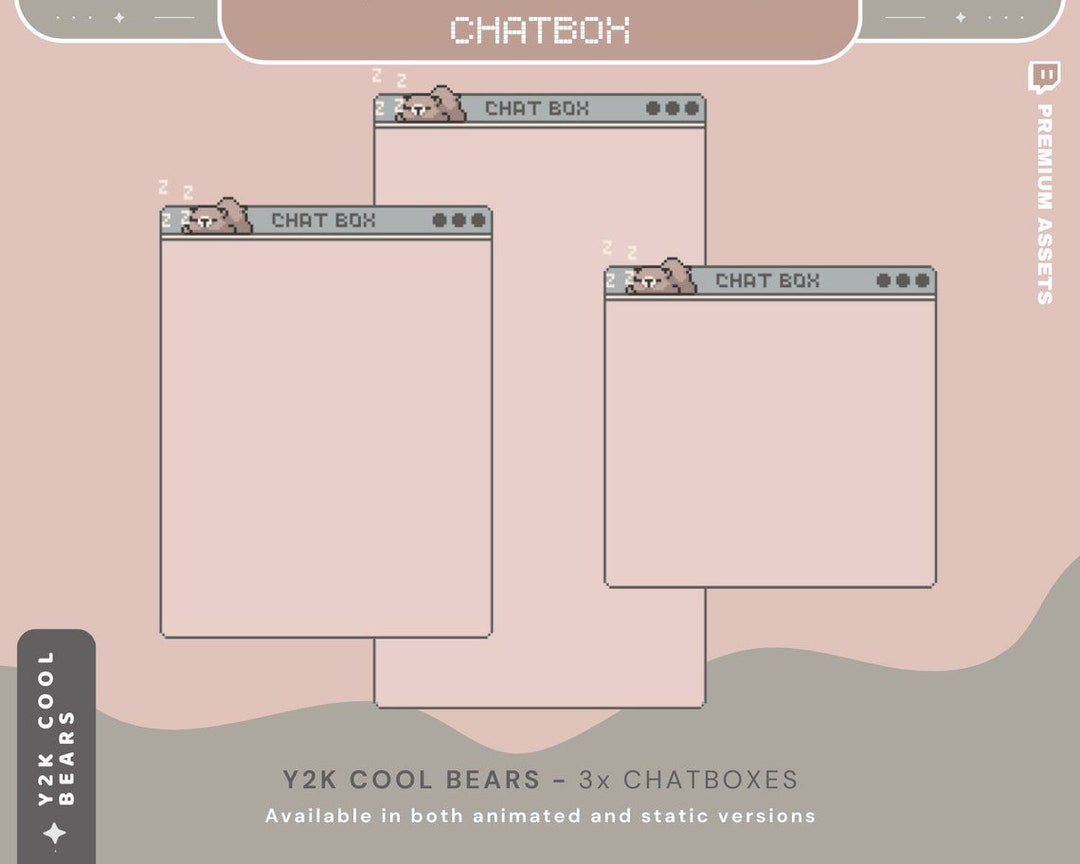 Cute Bear Twitch Chatbox Animation Overlays Animated Chat Obs ...