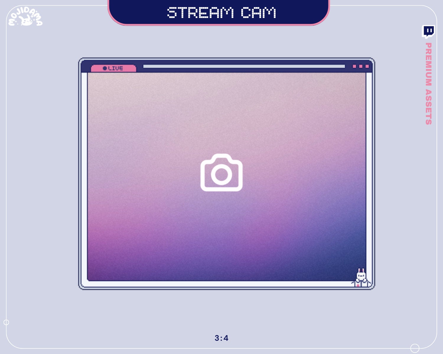 Cam Overlay Twitch Animation Bunny Animated Cute Rabbit 16:9 Stream ...