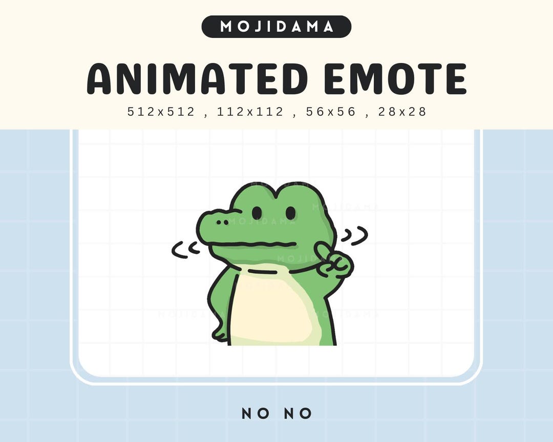 Crocodile Emotes Animated Twitch Nope Stream Animation Cute Chibi Croc ...