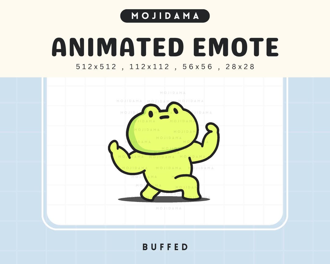 Animated Buff Frog Emote: Gym Muscle Pepe Twitch, Discord, Youtube ...
