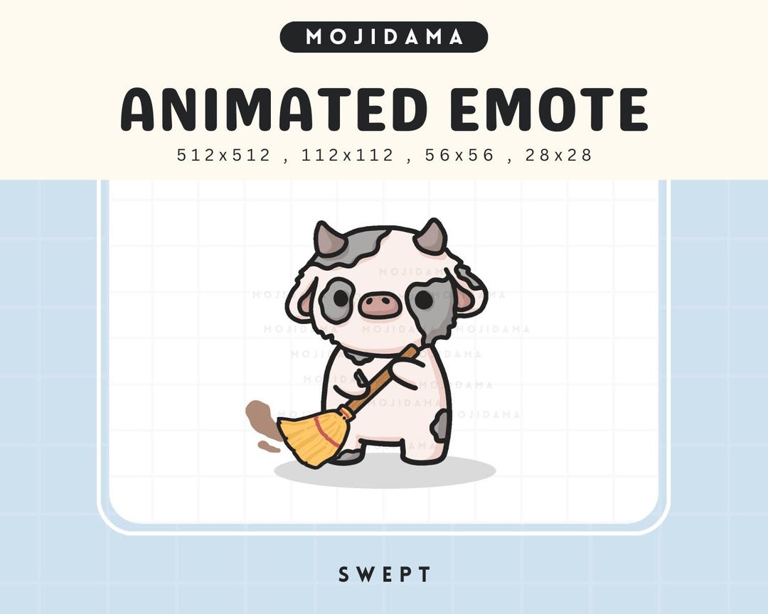 Cow Swept Twitch Emotes Animation Banned Sweep Gaming Cute Cattle Farm ...