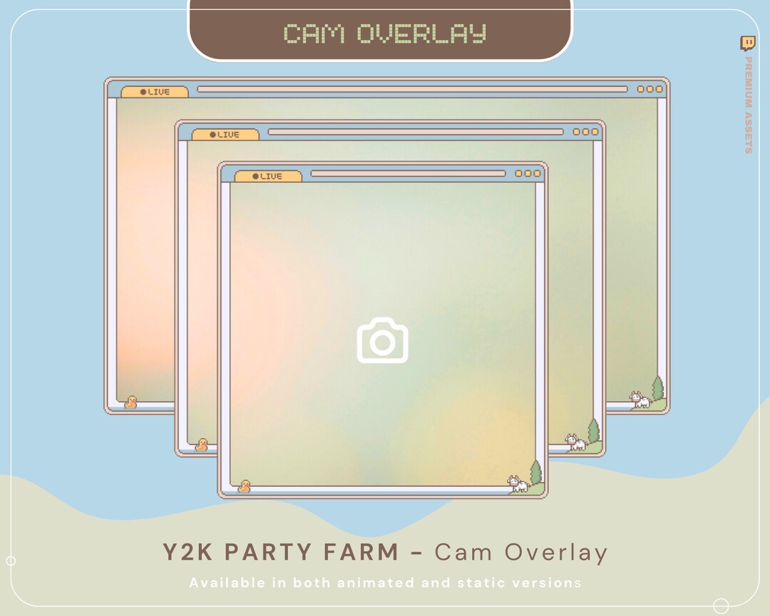 Y2K Party Farm Cam Overlay: Animated Twitch Stream Frame (digital ...