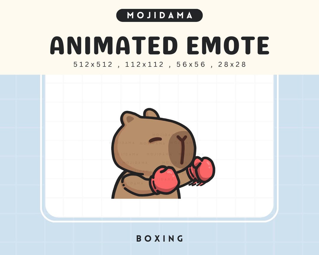 Capybara Boxing Emotes Animated Punch Twitch Angry Mad Cute Emote Funny ...