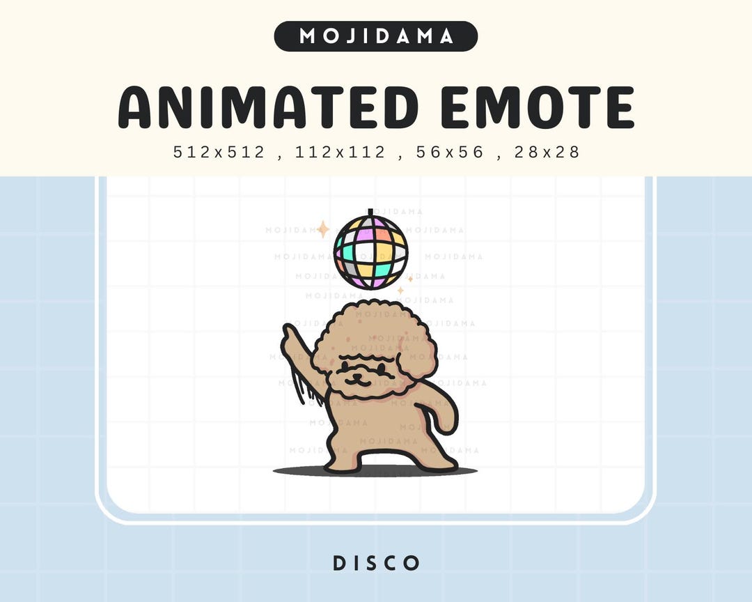 Poodle Dog Disco Animated Emote: Twitch Dance Animation Cute Puppy ...