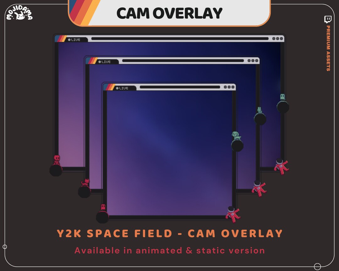 Y2K Space Field Cam Overlay: Animated Galaxy Stream Package (digital ...