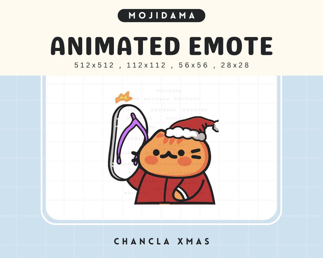 Animated Orange Cat Emote: Throw Sandal Chancla Christmas Twitch Emotes ...