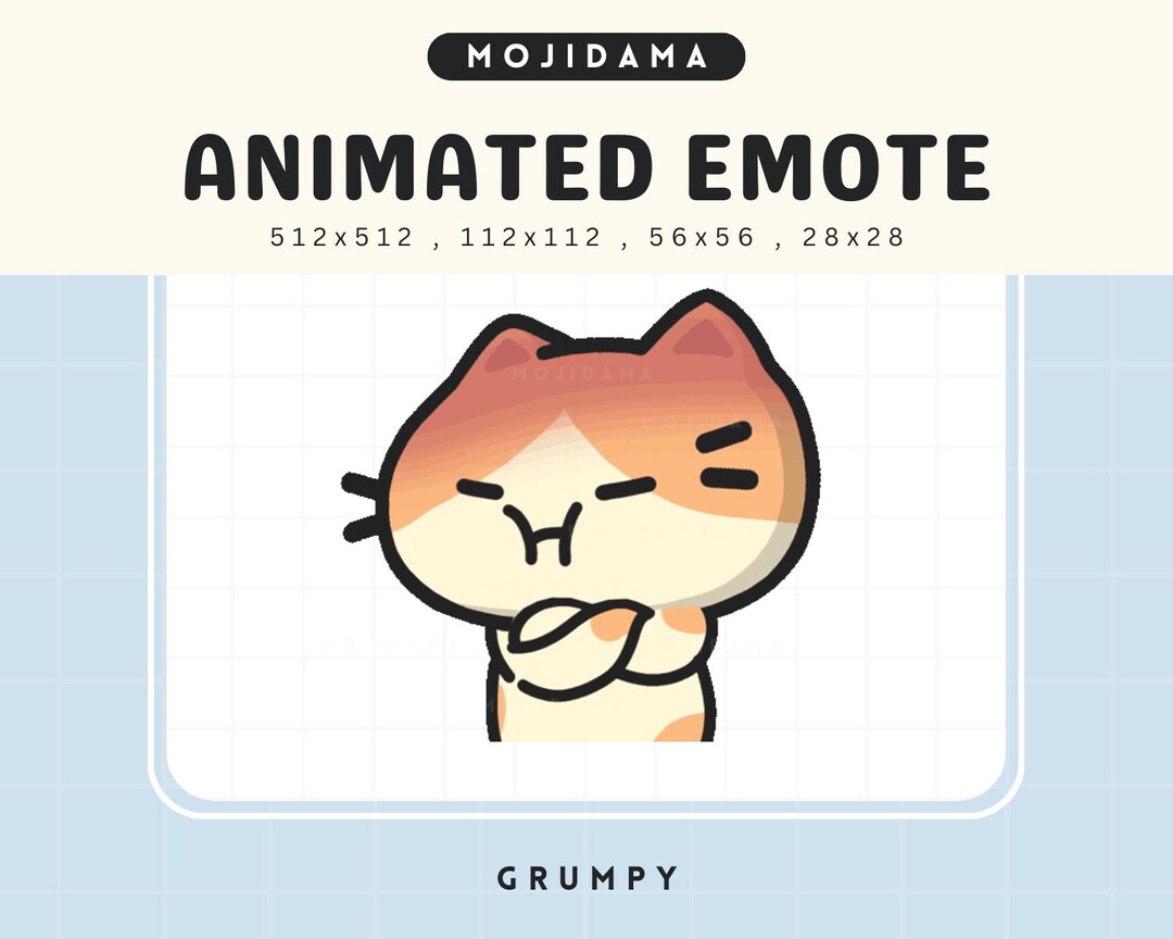 Cat Grumpy Emotes Twitch Animation Orange Cream Kitty Angry Chibi ...