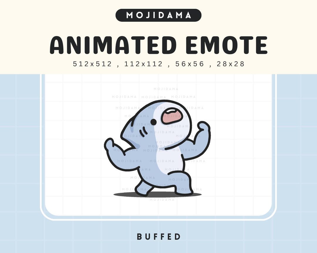 Animated Buff Shark Emote: Funny Gym Twitch/discord/youtube (digital ...