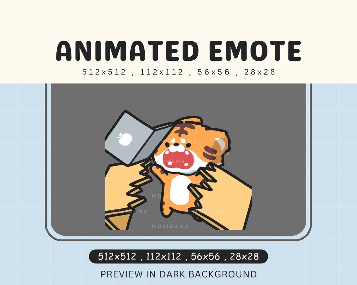 Angry Tiger Chibi Animated Emote: Break Table Twitch Emotes (digital ...