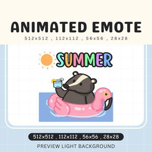 Skunks Summer Emotes Animated Twitch Cute Beach Vibes Animation Emote ...