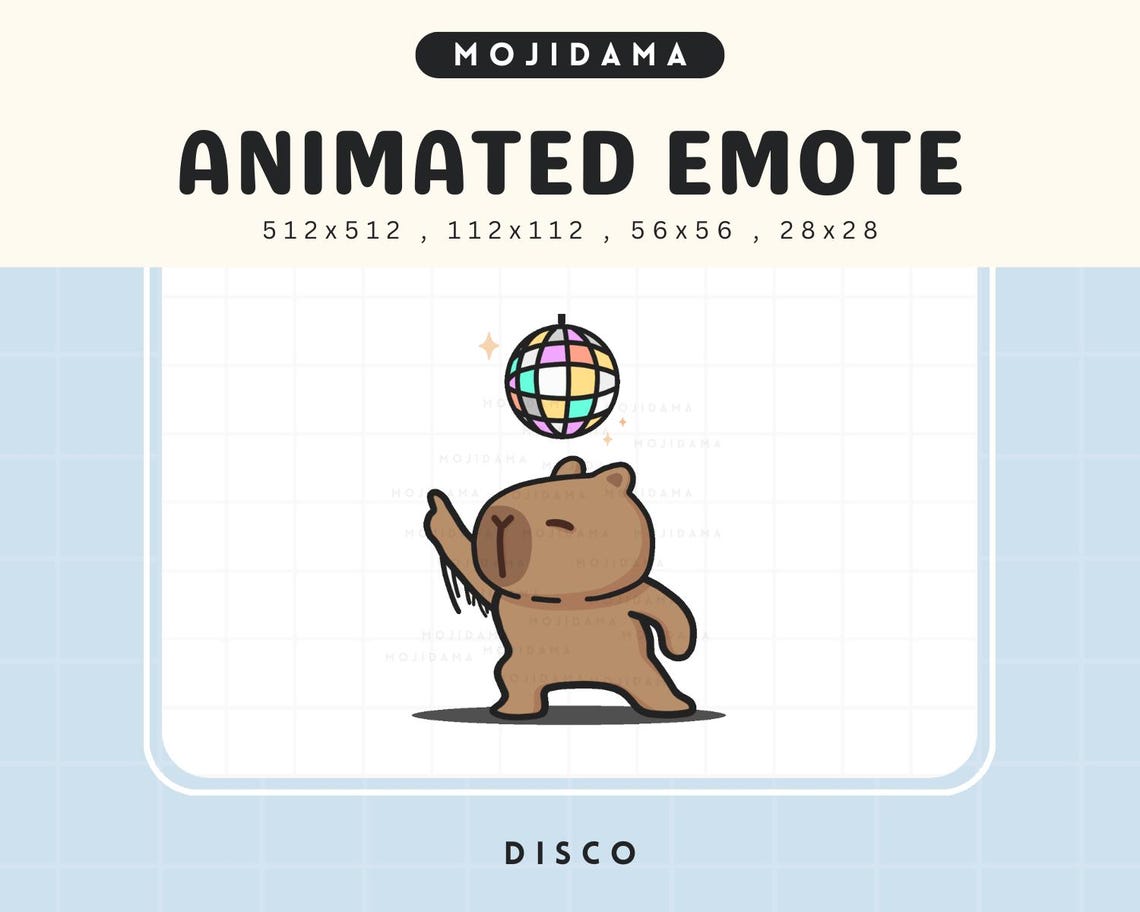 Capybara Disco Emote: Animated Twitch/discord Stream Chibi (digital ...