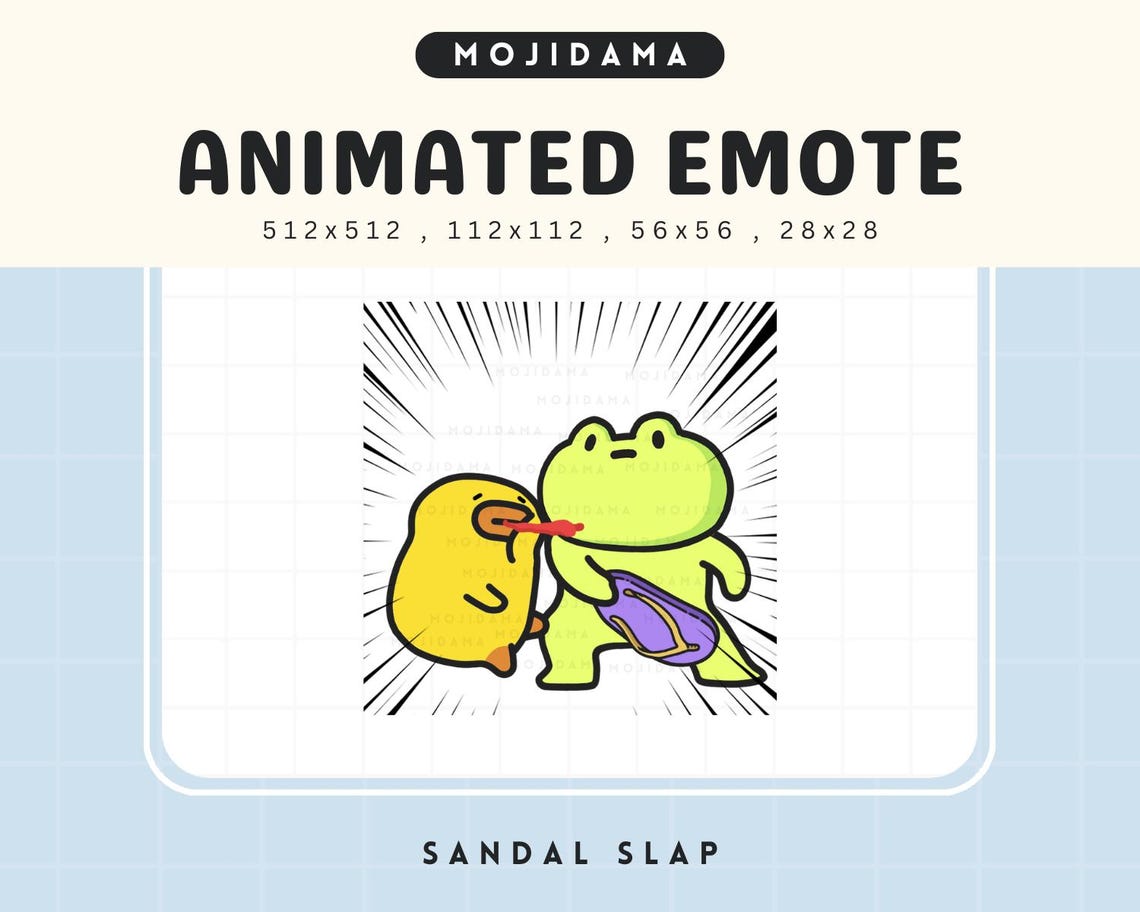 Frog Sandal Slap Animated Emote: Funny Twitch, Discord, Youtube ...