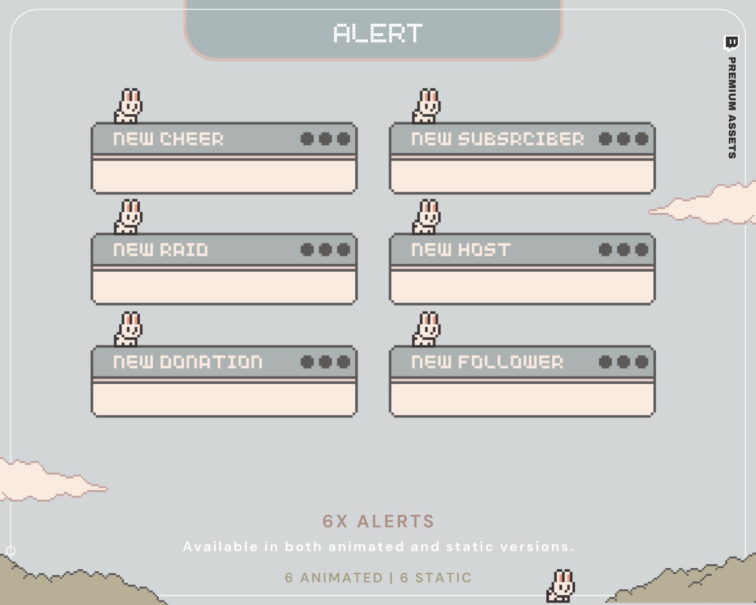 Bunny Twitch Animation Stream Overlay Animated Cute Rabbit Aesthetic ...