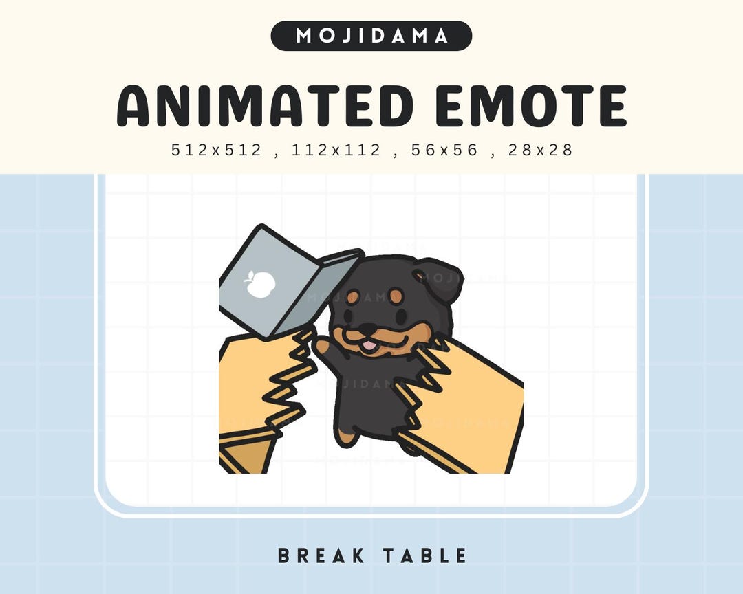 Rottweiler Dog Animated Twitch Emote: Angry Chibi Puppy (digital File ...
