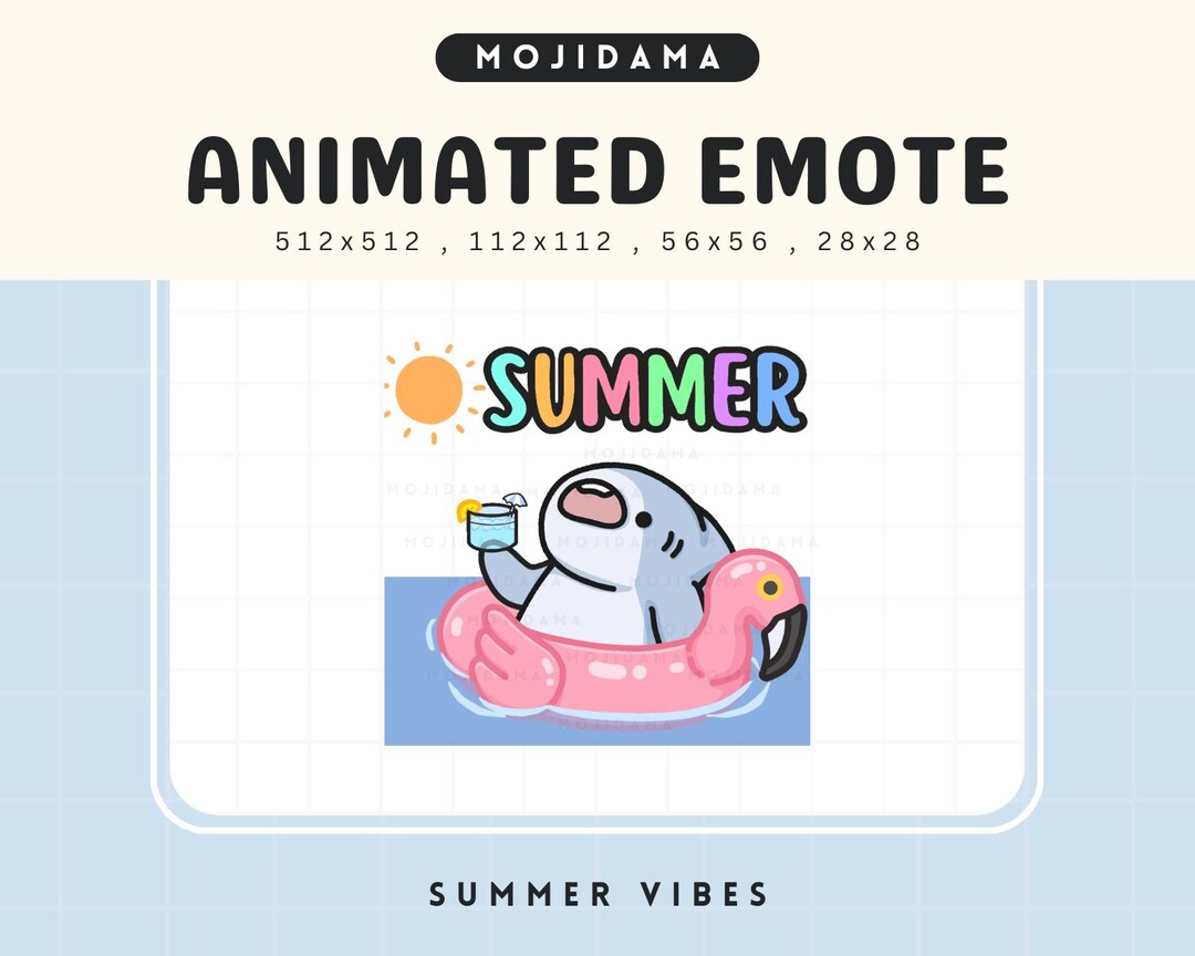 Shark Summer Twitch Emotes Animated Beach Vibes Emote Chibi Cute ...