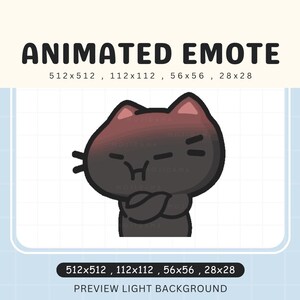 Cat Grumpy Emotes Twitch Animation Black Kitty Angry Chibi Kitten Cute ...