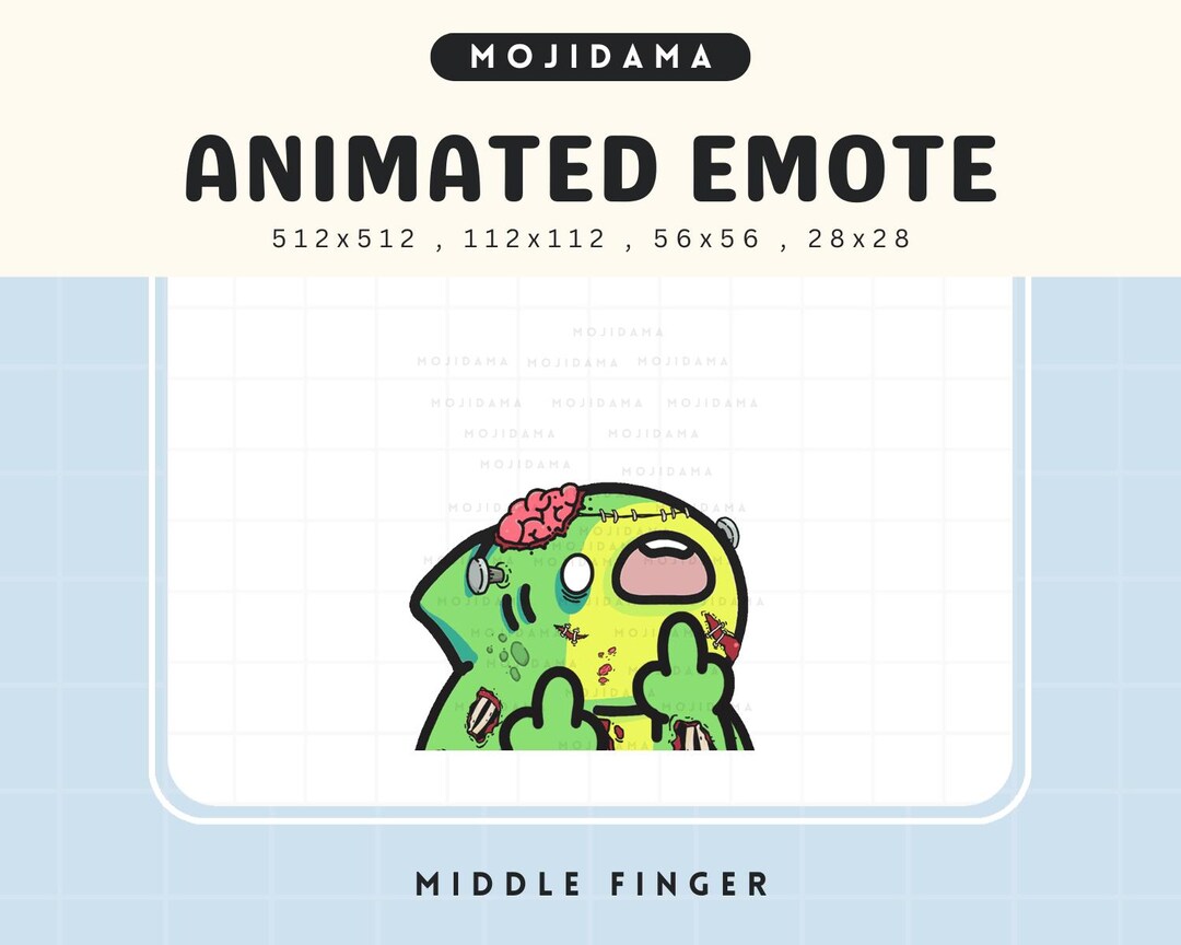 Halloween Zombie Shark Middle Finger Animated Emote (digital Download ...