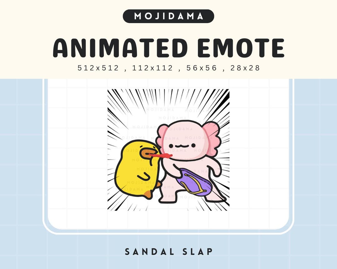 Axolotl Sandal Chancla Emotes Twitch Slap Throw Slippers Animated Funny ...