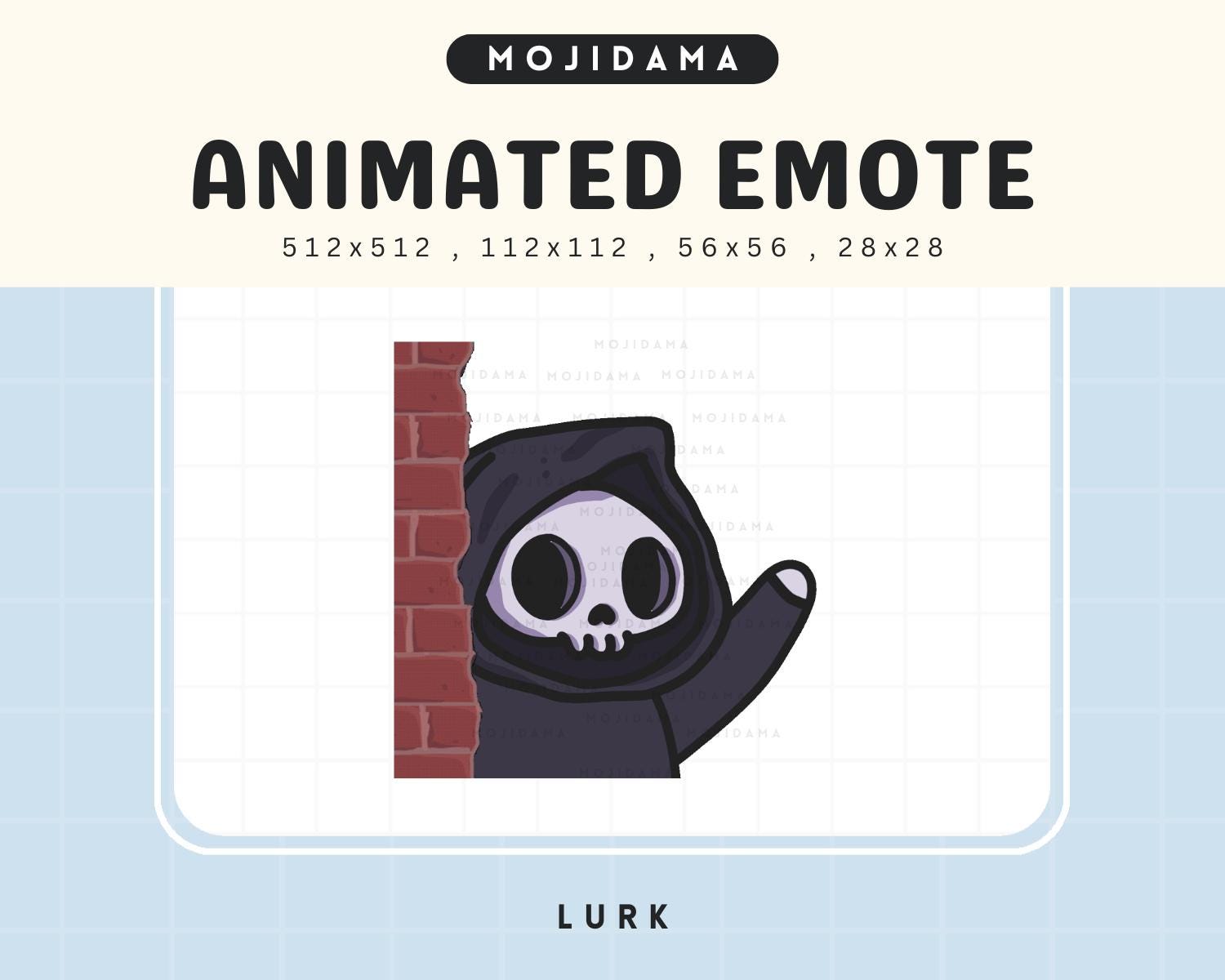 Animated Skull Ghost Twitch Emote: Spooky Halloween Lurk (digital ...