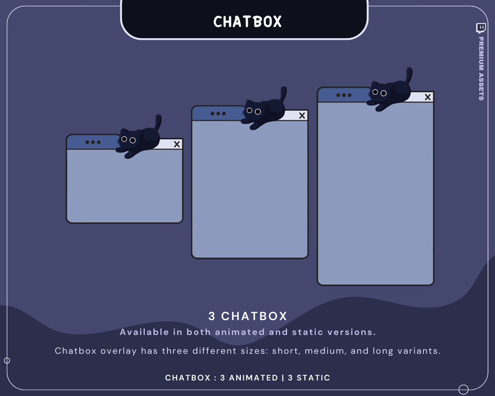 Cat Twitch Chatbox Overlay Animation Blue Kitty Chat Stream Overlay ...