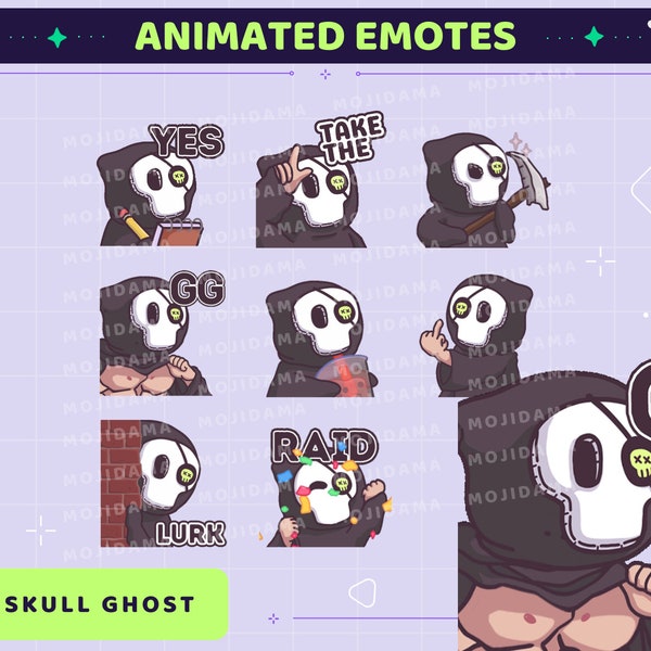 Twitch Emote Pack Skull - Etsy