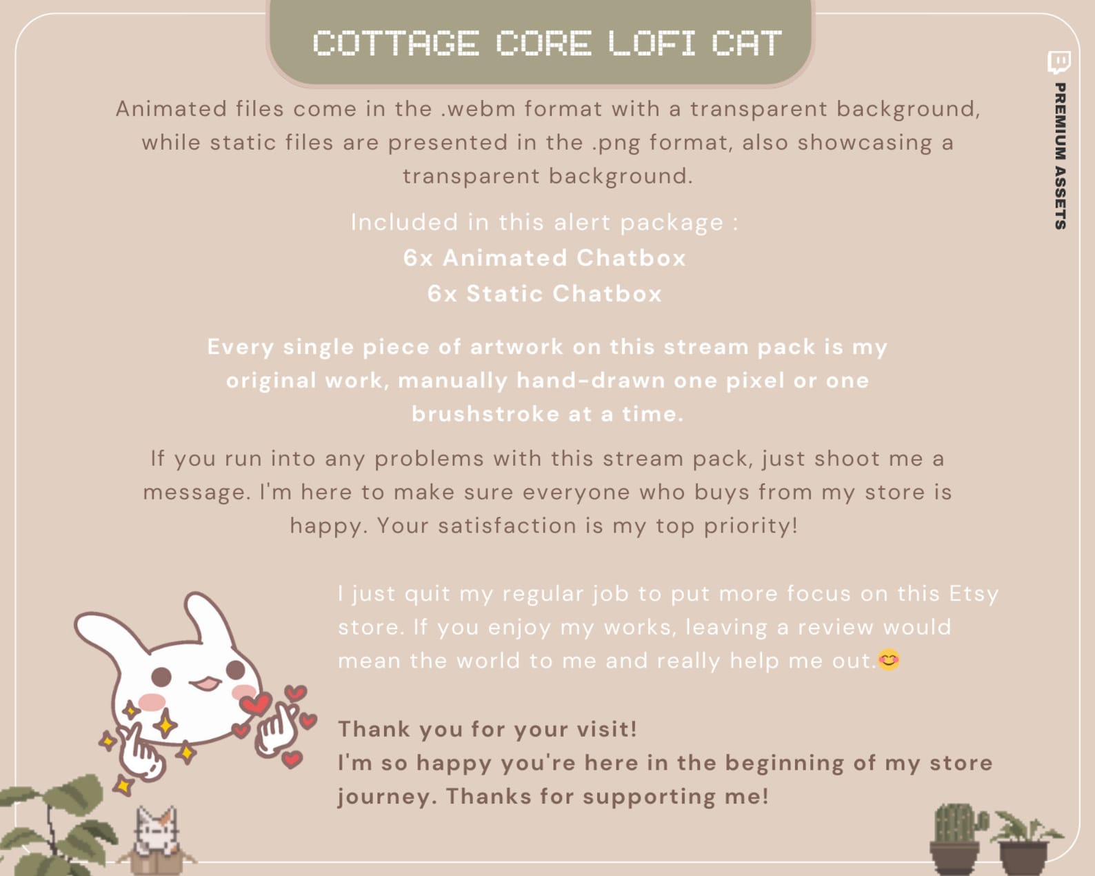 Twitch Stream Chatbox Animation Cat Overlay Kitty Cute Pixel Aesthetic ...