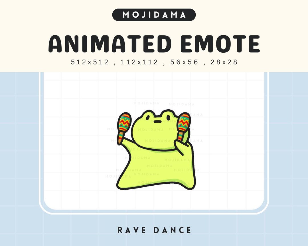Animated Frog Rave Emote: Funny Pepe Twitch/discord/youtube (digital ...