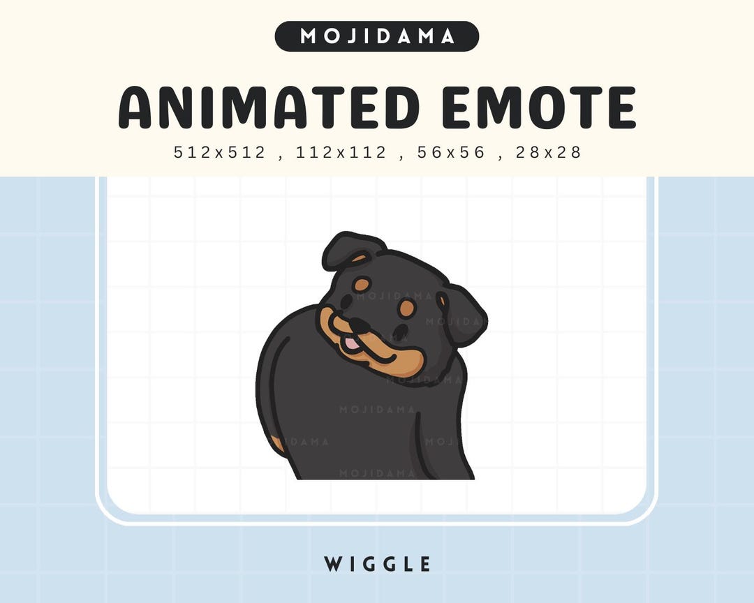 Rottweiler Dog Twitch Emotes Animation: Cute Wiggling Chibi Puppy ...