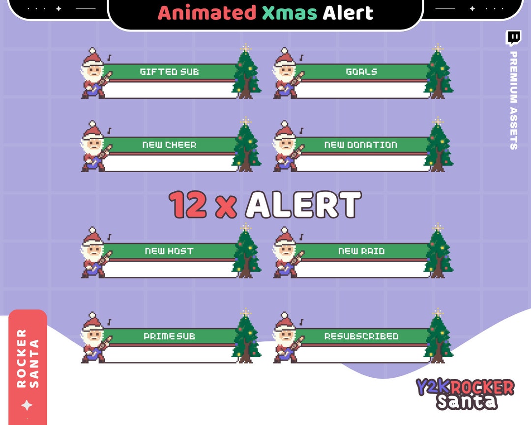 Santa Christmas Twitch Alert Animated Stream Alerts for Streamlabs Obs ...