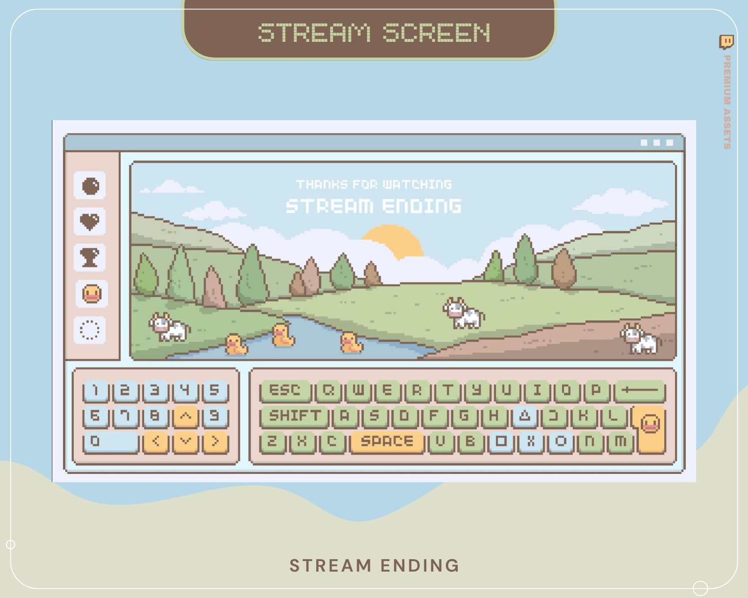 Twitch Screen Animation Overlay Duck Lofi Stream Aesthetic Cow Scene ...