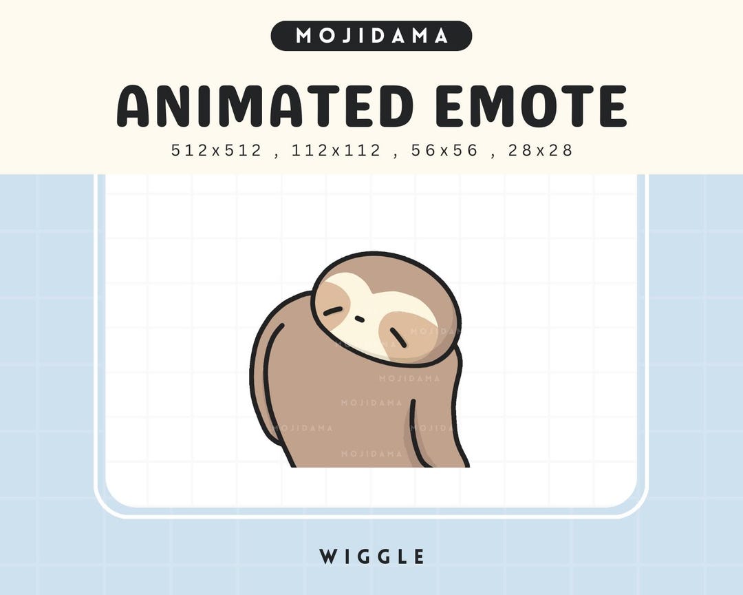 Sloth Twitch Emotes Animation Wiggle Sleepy Cute Chibi Animated Sloths ...