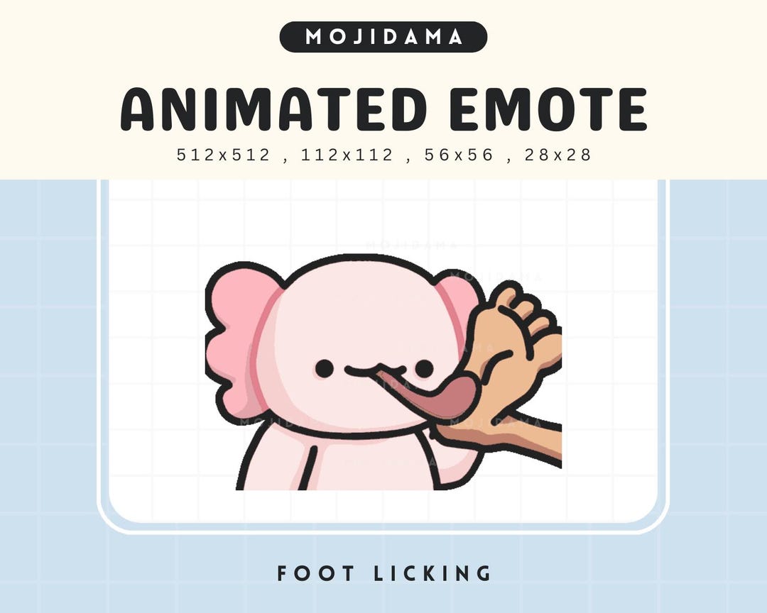 Axolotl Twitch Animated Emotes Foot Licking Animation Cute Chibi Feet ...