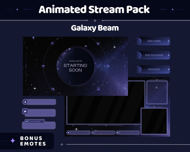 Galaxy Space Animation Stream Pack Dark Galaxy Star Animated - Etsy ...