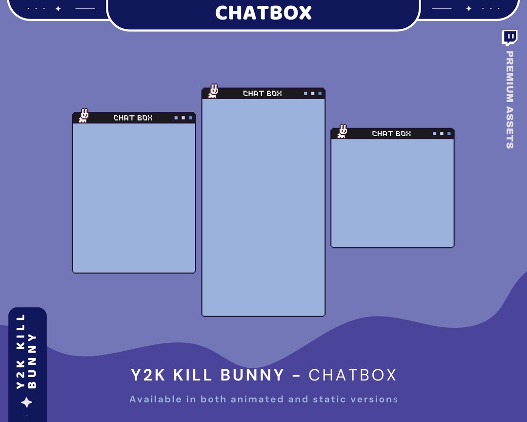 Bunny Blue Twitch Chatbox Animation Overlays Animated Chat Obs ...