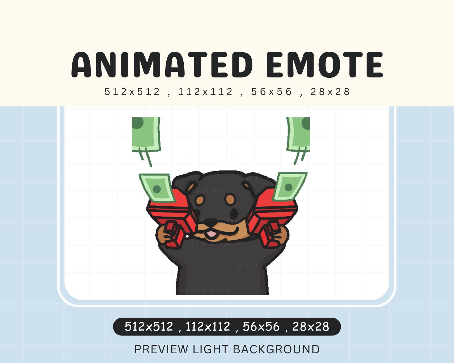 Dog Twitch Emotes Animation Money Rich Cute Chibi Animated Rottweiler ...