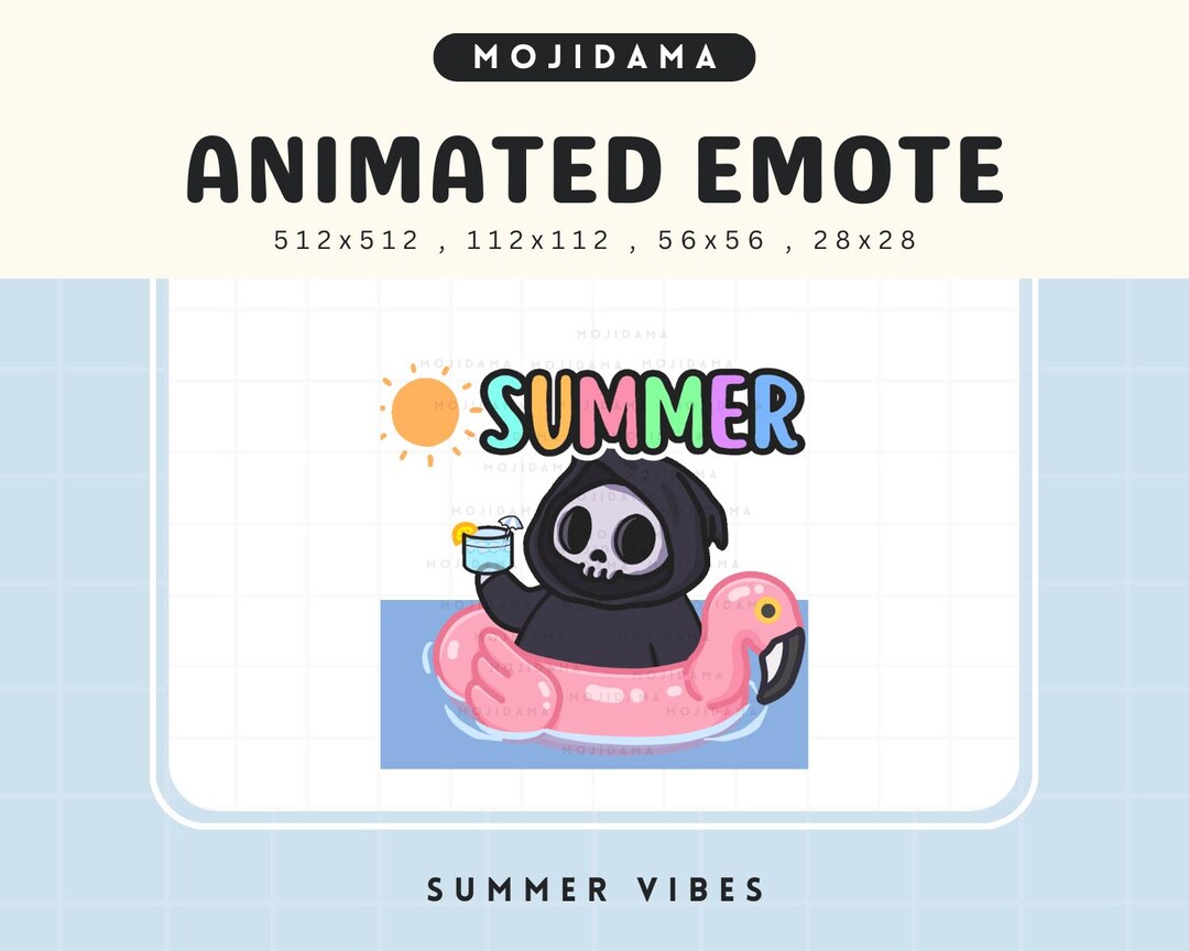 Animazione di emote estive con teschio: emote animate spettrali per ...