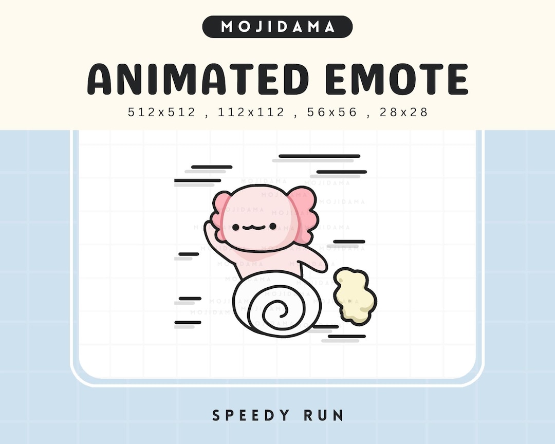 Axolotl Running Twitch Emotes Animated Speed Run Fast Away Cozy Emote ...