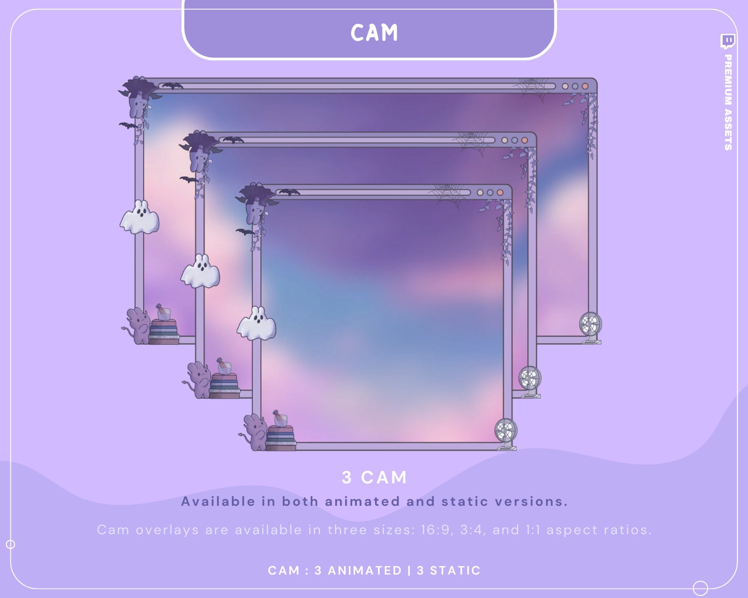 Cute Aesthetic Cam Overlay Twitch Stream Frame Animation Bunny Animated ...