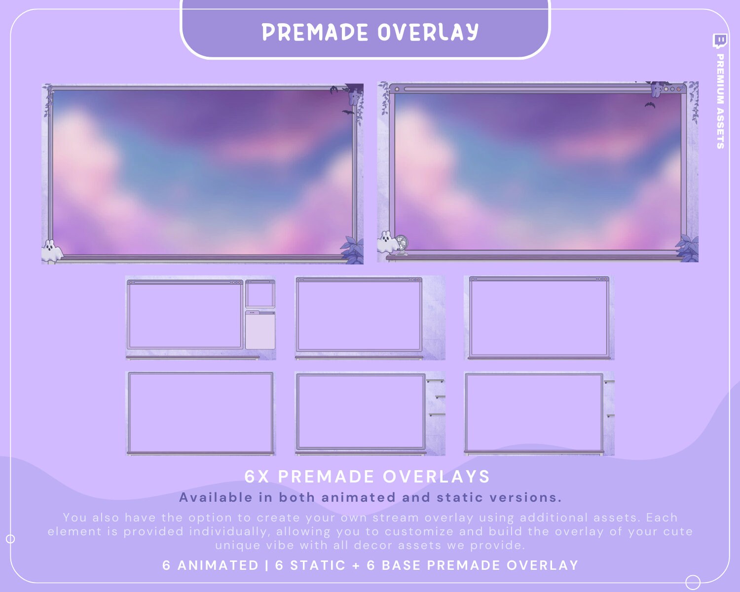 Cozy Twitch Overlay Animation Cute Halloween Bunny Boo Stream Pack Lofi ...