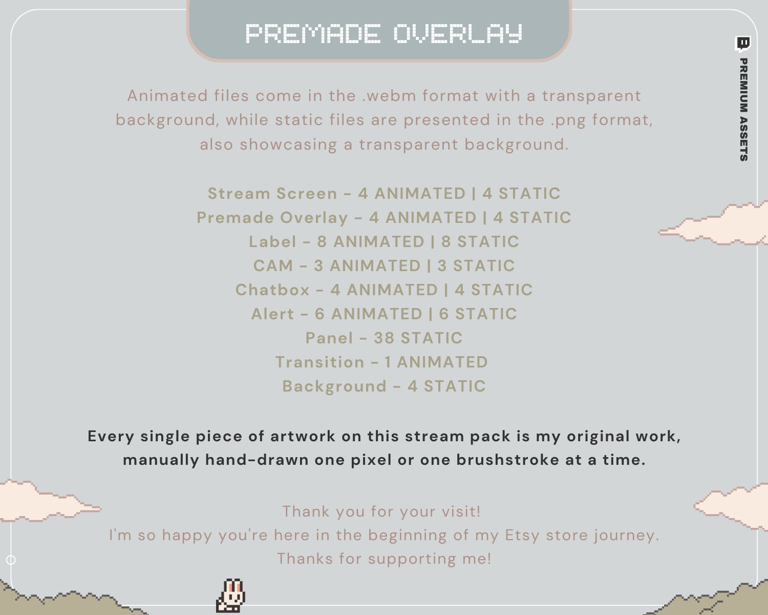 Bunny Twitch Animation Stream Overlay Animado Lindo Conejo - Etsy México