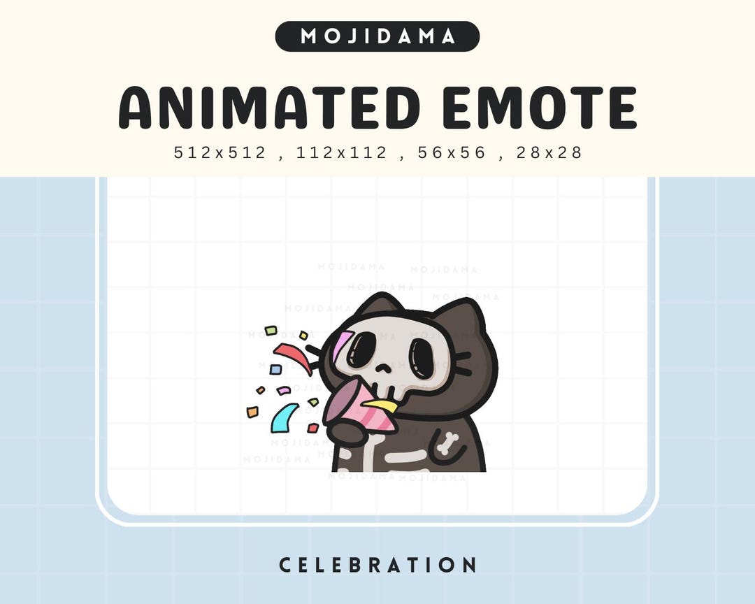 Animated Skull Cat Congrats Emote: Halloween Twitch, Discord, Youtube ...